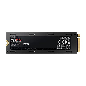 SAMSUNG 980 PRO SSD with Heatsink 2TB PCIe Gen 4 NVMe M.2 Internal Solid State Hard Drive, Heat Control, Max Speed, PS5 Compatible, MZ-V8P1T0CW