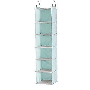 Urban Shop 6 Tier All Purpose Hanging Closet Organizer, Mint