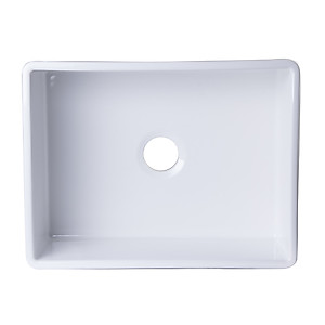 ALFI brand AB505-W 26-Inch Contemporary Smooth Fireclay Farmhouse Kitchen Sink, White