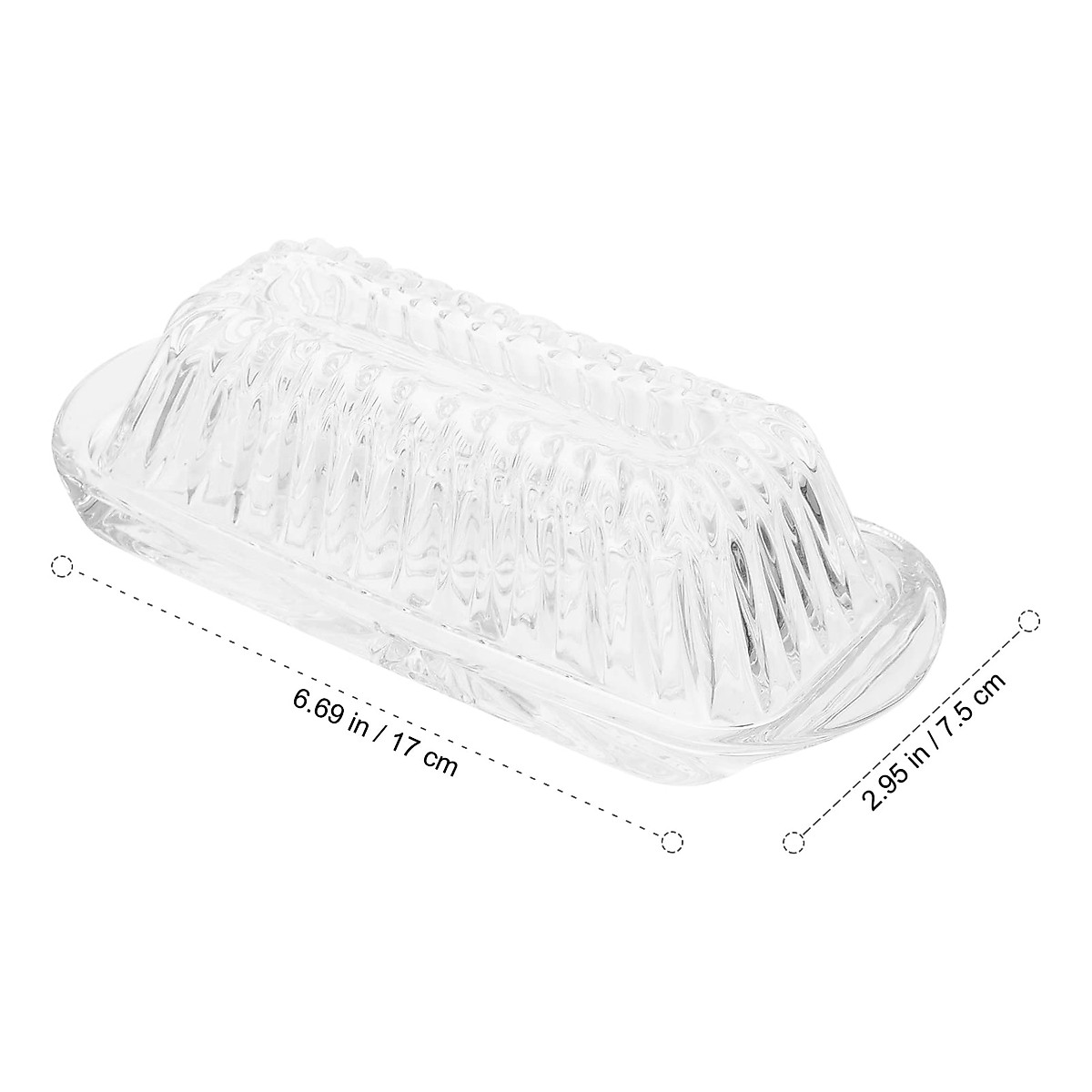 STOBAZA Cream Cheese Crystal Glass Butter Dish with Lid 1 Set Classic Butter Keeper for Countertop European Covered Butter Tray with Lid Dessert Dish Cookie Dish Fruits Dish for Home Food Containers