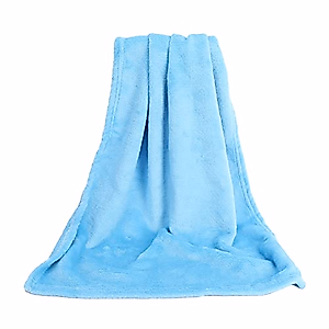 BLUELANS Fleece Throw Blanket for Couch, Lightweight Plush Fuzzy Cozy Soft Blankets & Throws Sofa, Blanket, Cozy, Warm Bedding Bed Blue, 50x70cm