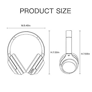 iKF T1-Wireless Wired Headphones Call Noise Cancelling Bluetooth Headset Bass Stereo Sound 50 Hours Using Time Built-in Microphone Pairing 2 Devices Compatible iOS/Android (Off-White)