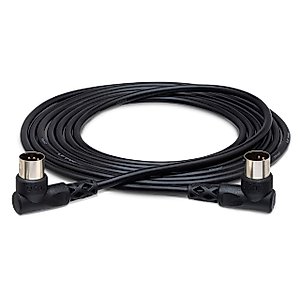 Hosa MID-310RR Right-angle MIDI Cable, Right-angle 5-pin DIN to Same, 10 ft