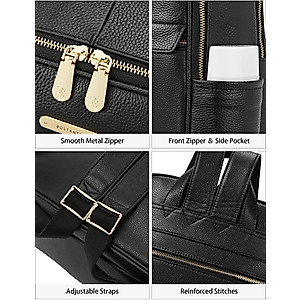 BOSTANTEN Genuine Leather 15.6 inch Laptop Backpack Purse for Women College Casual Backpack Travel Bag Daypack