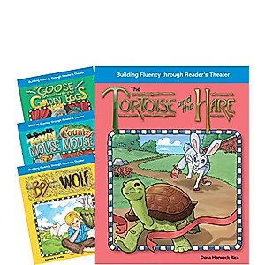 Teacher Created Materials - Reader's Theater: Fantastic Fables Set 1 - 4 Book Set - Grades 2-3 - Guided Reading Level E - Q