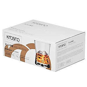Krosno Whiskey Sour Glasses Old Fashioned Bourbon Cognac Brandy | Set of 6 | 9.8 oz | Cocktails Drinks Water Juice Scotch Irish Liquor Whisky | Made in Europe