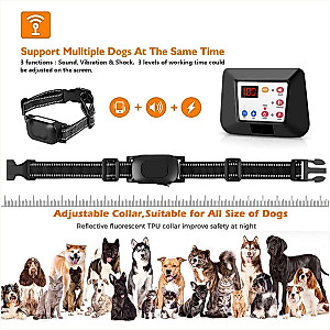 Wireless Dog Fence Pet Safe Containment System,Outdoor Dog Electric Boundary Container System,with Waterproof & Rechargeable Dog Training Collar,Adjustable Control Range 100-990ft,Harmless for Dogs,fo