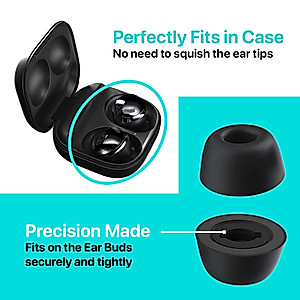 Memory Foams Pro Active V2.0 Patented Silicone Memory Foam Ear Tips for Galaxy Buds Pro and Jabra 85t. Stays in, Last 5X Longer, No Sweat/Wax. Replacement for Samsung Galaxy Buds Pro Tips. CharJenPro