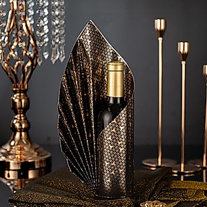 Homeral Wrapping Paper Roll Set-42.5sqft-Gold Foil Stripe, Geometric Patterns on Black Luxury Gift Wrap for Wedding, Bridal Shower, Birthday-17 x 120 inch Per Roll