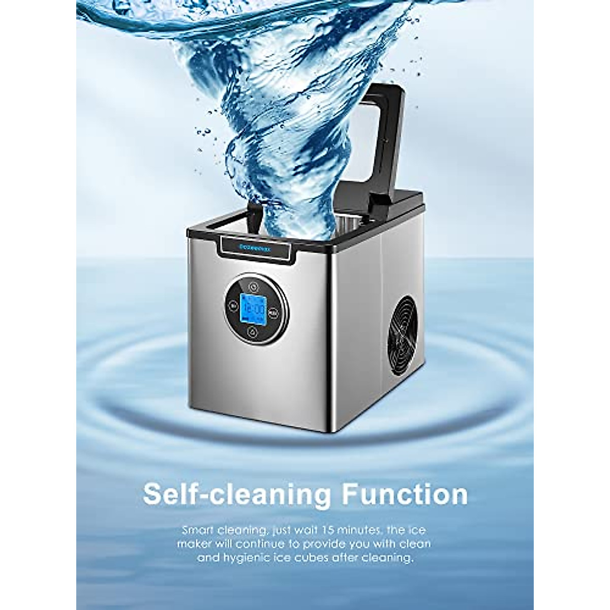 Ice Maker Machine Countertop, Portable Compact , 28lb 3 Cube Sizes in 24 Hours, 9 Ice Cubes in 5 Minutes, Programmable Timer Setting, with Ice Scoop and Basket for Home