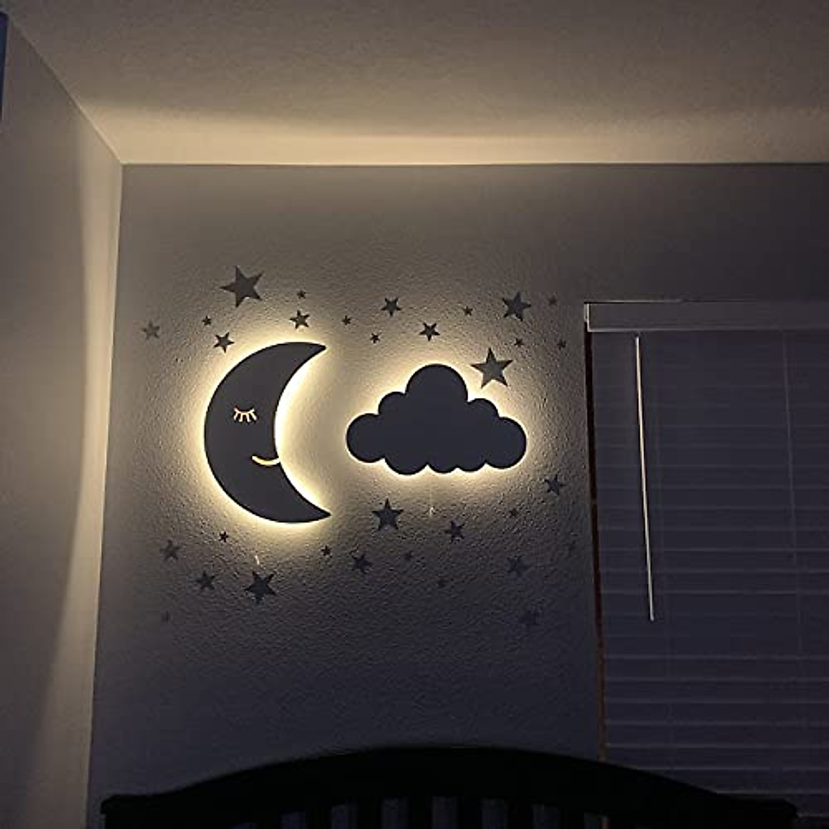 BugyBagy White Cloud Night Light for Nursery - Cloud Shape Battery Operated LED Bedroom Wall Night Light