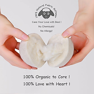 Budieggs Wool Dryer Balls Organic XL 6-Pack, 100% New Zealand Chemical Free Fabric Softener for 1000+ Loads, Baby Safe & Hypoallergenic, Reduce Wrinkles & Shorten Drying Time Naturally