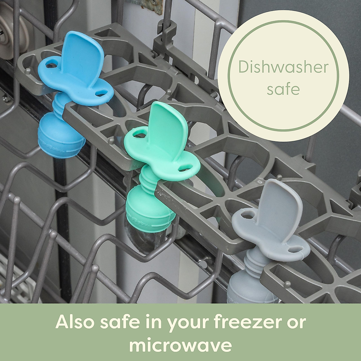 Upward Baby Spoons 3 pack - Baby Spoons Self Feeding 6 Months - Chewable Toddler Utensils with Anti Choke Barrier - Silicone baby spoons - Baby Utensils & Baby Feeding Supplies Infant First Stage