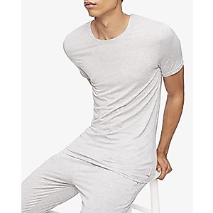 Calvin Klein Men's Ultra-Soft Modern Modal Lounge Crewneck T-Shirt, Grey Heather, Extra Large