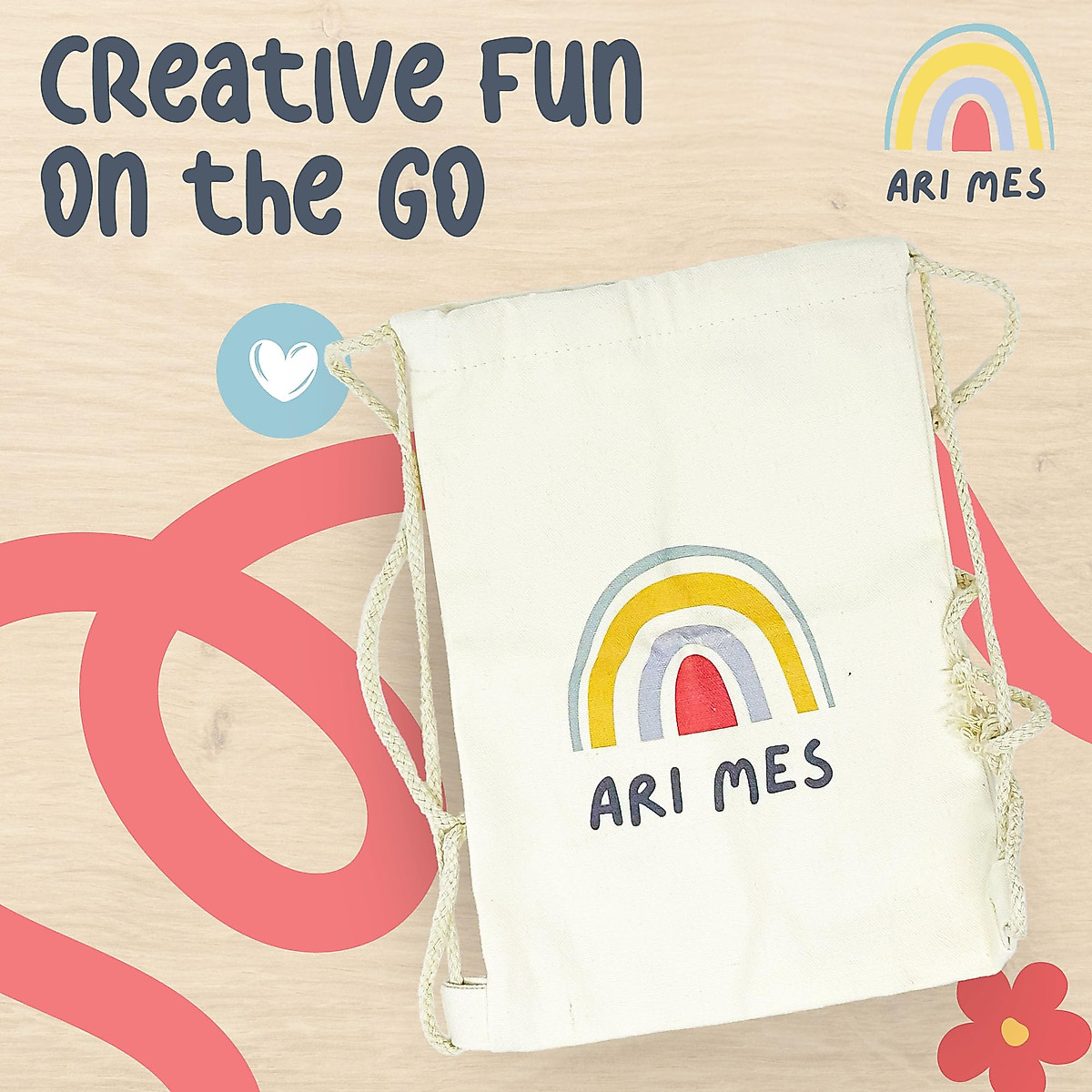 ARI MES - Wooden Stencils Drawing Kit for Kids, 50-Piece Art Stencils with Animal and Shape Stencils, Drawing Stencils, Complete Stencil Art Kit with Notebook, Markers & Bag, Stencils for Crafts