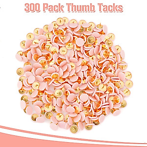 Grtard Steel Thumb Tacks 300 Pack, Thumb Tack Push Pins Silver Round Head Pins Office Thumbtack, Push Pin for Home, School, Sharp Steel Points 3/8 Inch Head, Silver