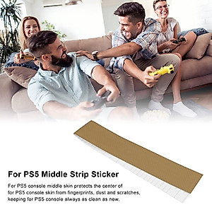for PS5 Console Middle Skin, Host Middle Strip Sticker Center Part Strip Film for PS5 Optical Drive Edition Host, and Scratch Resistant (Carbon Gold)