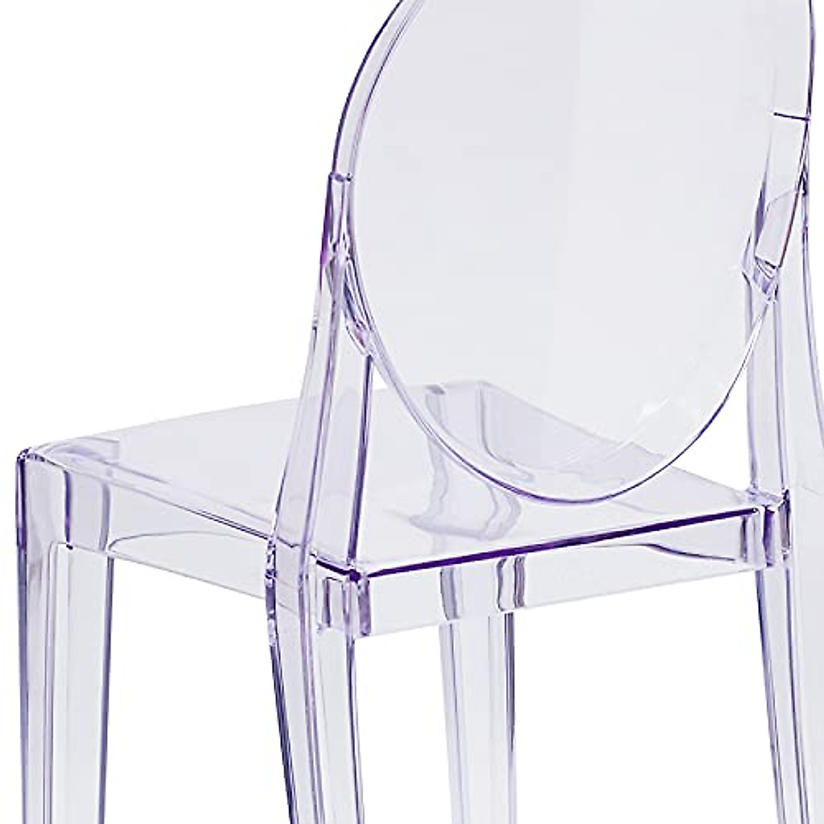 Flash Furniture 4 Pack Ghost Side Chair in Transparent Crystal