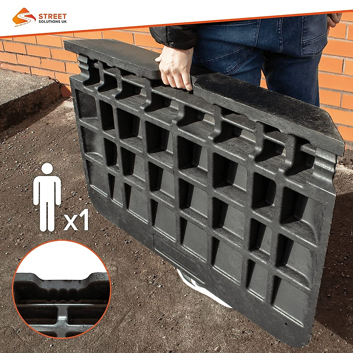 4” Wheelchair Curb Ramp, Single Wheelchair Curb Ramp for Accessibility & Ease, Suitable as a Motorcycle Ramp, Wheelchair Ramp or Threshold Ramp, Driveway Curb Ramps, Disability Assistance Rubber Ramp