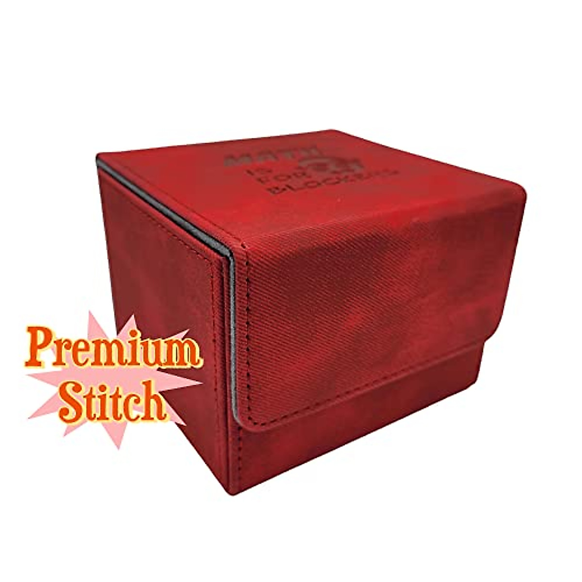 JGFinds XL Card Deck Box for Double Sleeved Commander, Holds 100+ Cards, Larger Sideloading Compatible with Magic the Gathering MTG (Math Is For Blockers)