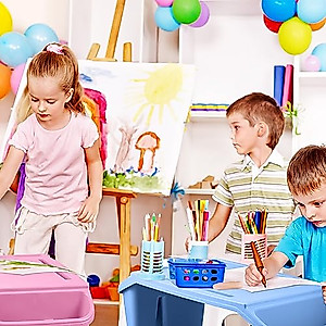 Honoson 12 Pcs Kids Lap Desk Tray Plastic Portable Desk with 3 Compartments Bed Tables for Eating and Laptops Lap Desk with Storage Car Floor Serving Lap Tray for Kids Classroom Activity Travel