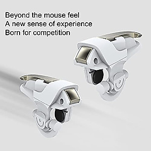 Washranp 2pcs Phone Gaming Triggers Second-Generation Chicken King Mini Metal Physical Button Free Fire Shooting Aim Key Controller Gamepads for Smart Phone White