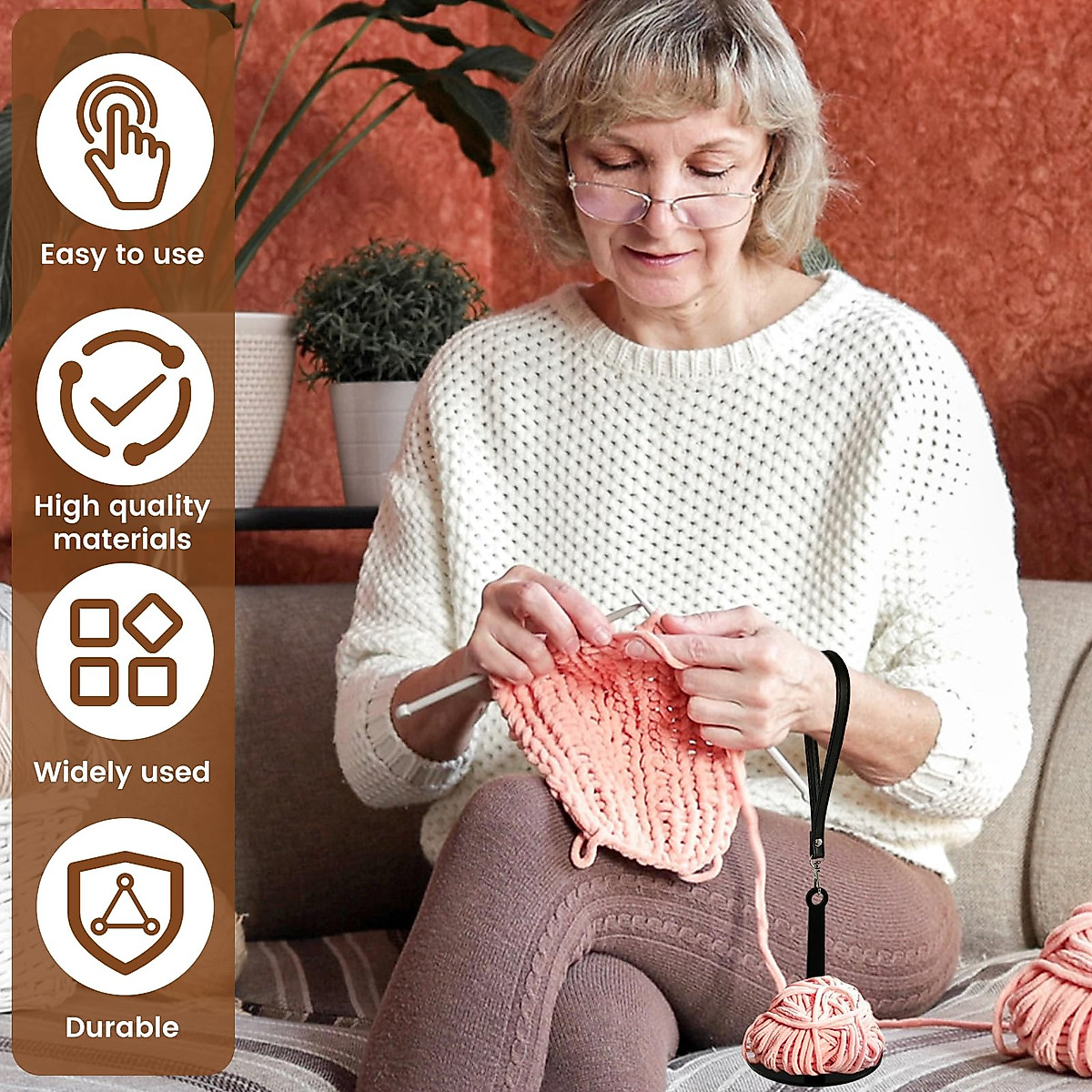 2PCS Portable Wrist Yarn Holder Yarn Storage Crochet Yarn Holder with wrist strap Prevents Yarn Tangling and Misalignment Yarn Holder for Crocheting, Knitting Supplies Gift for The Craft Lovers