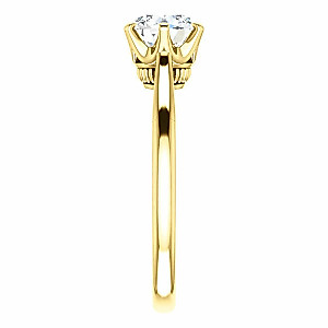 SISGEM 10K 14K 18K Solid Gold Classic Solitaire Engagement Rings for Women,Set 1 carat Round Cut Moissanite Rings Wedding Engagement Anniversary Promise Bands with Engraved Name (14K-Gold)