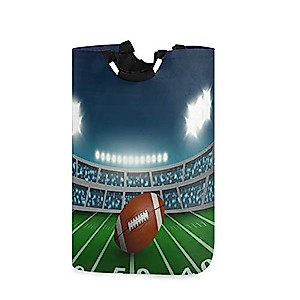 ALAZA American Football Stadium Laundry Basket Hamper Large Storage Bin with Handles for Gift Baskets, Bedroom, Clothes