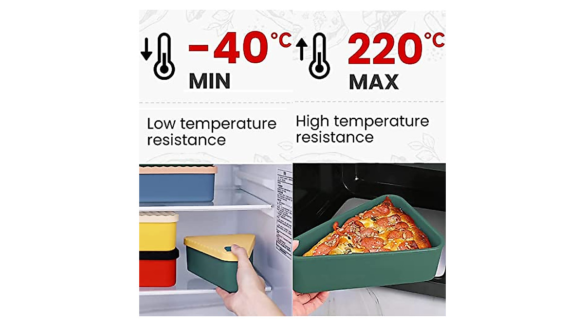 WIDELUCK Pizza Leftover Storage Container with Dual Trays