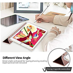 Valkit iPad Air (3rd Gen) 10.5'' 2019 / iPad Pro 10.5'' 2017 Case Smart Folio Stand Protective Translucent Frosted Back Cover for Apple iPad Air 3 10.5 Inch 2019 Auto Sleep/Wake, Rose Gold