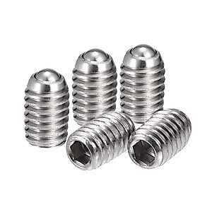 uxcell Ball Point Set Screws, M4 x 6mm 304 Stainless Steel Metric Spring Hex Socket Screw 20pcs