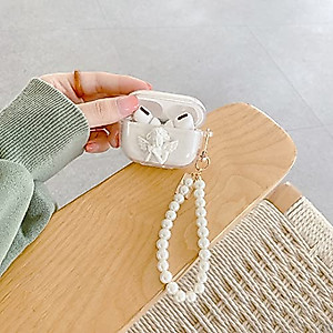 3D Cool Cute Angel Shockproof Case with Pendent for AirPods Pro Shock-Absorbing Protective Case Cover for Women Girls Men Boy for AirPods Pro