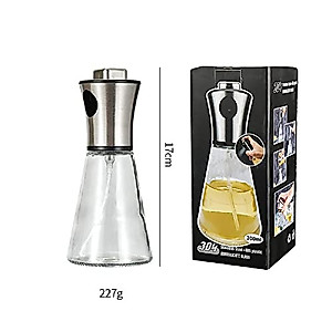 GLLBTPT Oil Sprayer For Cooking 200ml Oil Sprayer for Air Fryer 304 Stainless Steel Olive Oil Dispenser Spray Bottle with Funnel for Cooking,Salad, BBQ, Kitchen Baking, Roasting (200ML)