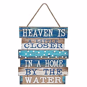 Beachcombers Heaven Closer 6 Slat Sign 23.25" x 0.25" x 15 Blue