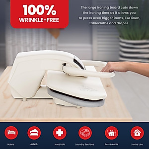 SpeedyPress 80HD Steam Press For Clothes- Professional Iron Press Machine- 32” XL Digital Heat Press With Multiple Steam Settings- Fast-Heating, Heavy-Duty Fabric Press Machine With Water Filter