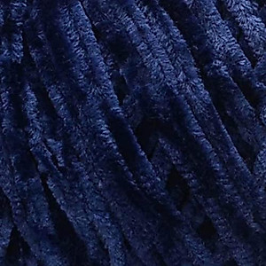 Navy Blue Solid Color Hand Woven Thick Crochet Thread Chenille Velvet Yarn Soft Wrapping for Craft Scarves Sports Blankets 100g