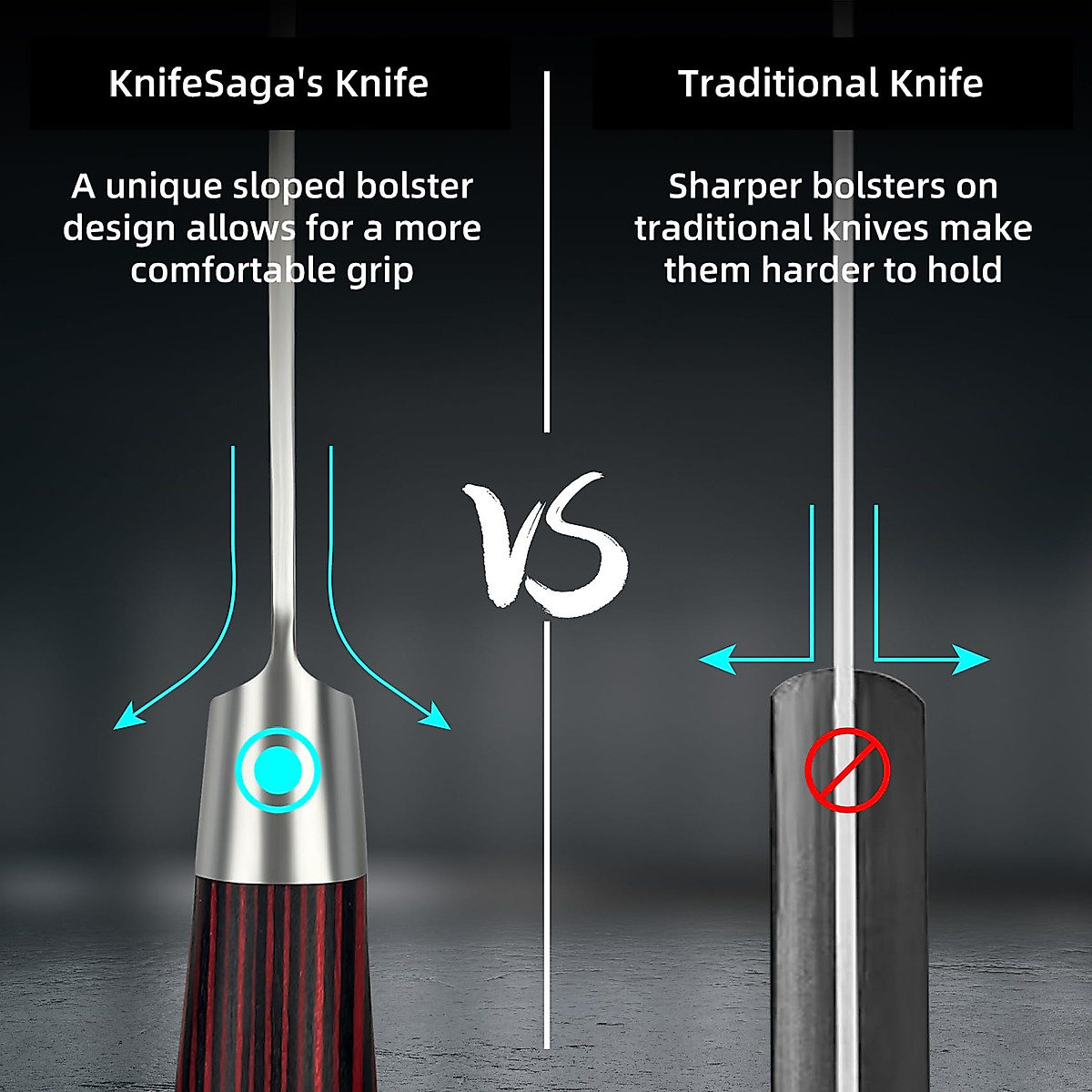 KnifeSaga 2024 Upgraded Meat Cleaver Knife, Japanese Pro 7.5 Inch Sharp Kitchen Butcher Knife for Meat Cutting and Vegetable Chopping, High Carbon Stainless Steel Big Cleaver Chef Knife Heavy Duty