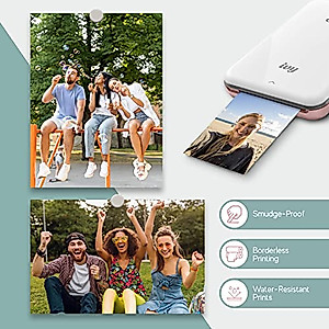 Canon IVY Mini Printer + 60 Sheets of ZINK Photo Paper Sticker (Incl 10 Bonus), Bluetooth Portable Mobile Pocket Compact Printer for Instant Print from Your Smartphone + Hard Carrying Case - Rose Gold