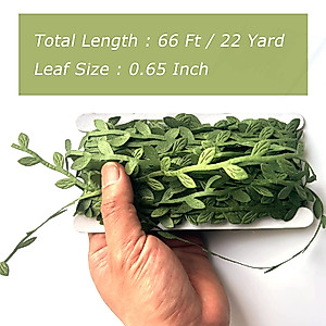 AMZFULY 66 Ft Artificial Vines,Green Leaf Gift Wrapping Trim Ribbon,Eucalyptus Leaves Garland Wreath Accessory DIY Craft Party Wedding Home Decoration