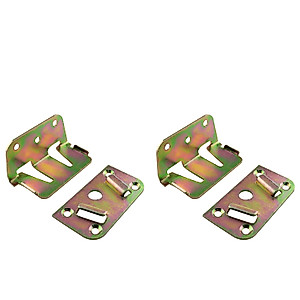 Bed Rail Bracket JCBIZ 2pcs Color-Plated Metal Wood Bed Rail Fittings Bed Slat Connector