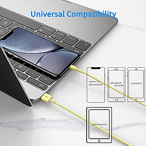 iPhone Charger, [Apple MFi Certified] 2Pack 3ft Fast Lightning Cord for Long iPhone Charger Cord, Apple Charging Cable Cord for iPhone 12/11 Pro/11/XS MAX/XR/8/7/6s/6/5S/SE iPad/Air Original Yellow