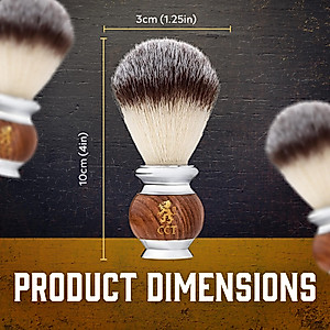 The Cambridge Cut Throat® Luxury Missanda Hardwood and Stainless Steel Men's Shaving Brush for Soap, Foam or Cream with Premium Synthetic Silvertip Vegan Friendly Badger Bristles Male Grooming Present
