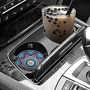 Car Coasters for Drinks Absorbent, 10 Pack 2.56in Car Coasters Absorbent Ceramic with A Finger Notch for Easy Removal, Car Cup Holder Coaster for Car, Cute Car Accessories for Women,Men