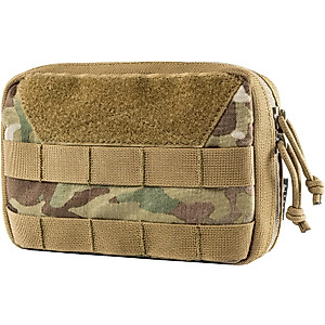 OneTigris Molle Pouch, Tactical Admin Pouch Belt EDC Tool Organizer Zippered Utility Waist Pack 7.5"x5"x2"(Camocolor)