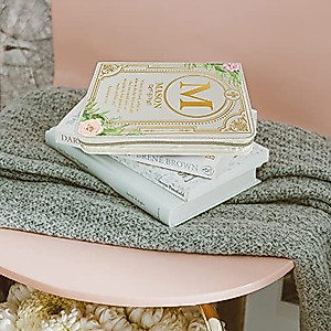 9.6x6.6 Inch Personalized Bible Cover, Custom Bible Cover – Personalized Leatherette Bible Cover and Carrying Case with Handle, Womens Bible Case - White Small (Design 1)