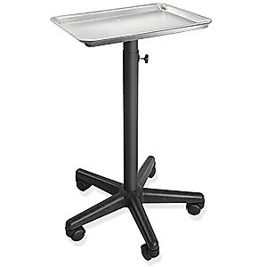 Saloniture Aluminum Salon Instrument Tray, Heavy-Duty Metal Rolling Base