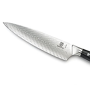 Mercer Culinary M13780 Premium Grade Super Steel, 8-Inch Chef's Knife w/Leaf Pattern Blade, G10 Handle
