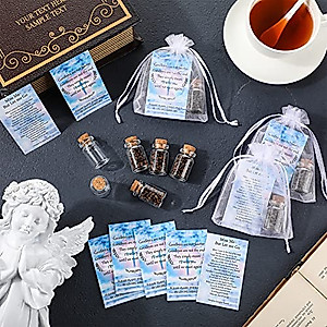 50 Sets Funeral Favors Set 50 Pcs Celebration of Life Prayer Cards for Memorial 50 Pcs Seeds Glass Bottles with Cork Stopper 50 Pcs Organza Bags for Funeral Bereavement Loss of Loved One