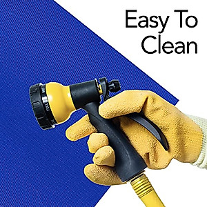 Resilia Stay-Put Swimming Pool Ladder Mat - Non-Slip, Wide Ribbed, Protective Pad, 36 Inches x 36 Inches, 0.125 Inch Thick, Powder Blue